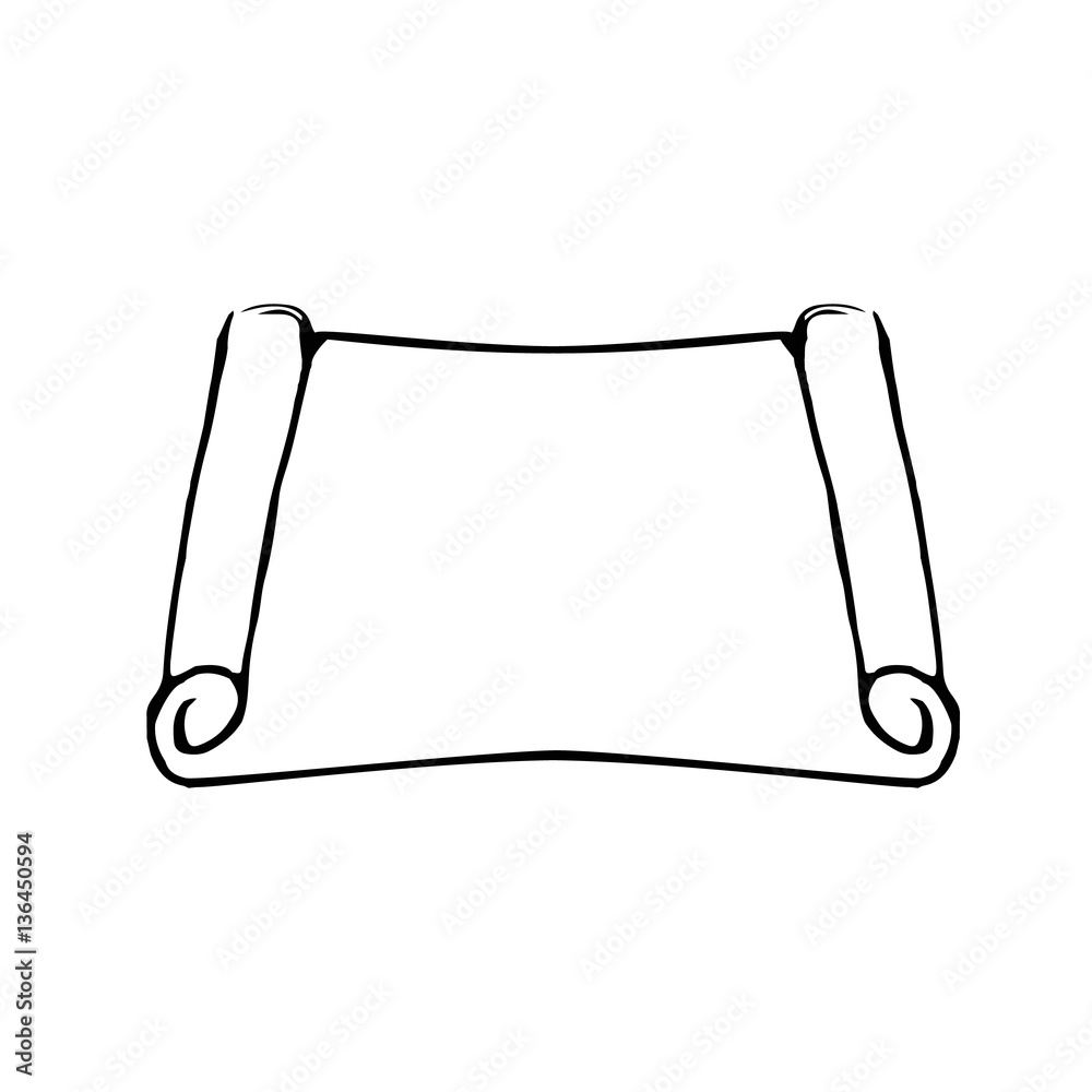 Torah scroll. Megillat Esther. Jewish Holiday of Purim. Doodle. Sketch ...