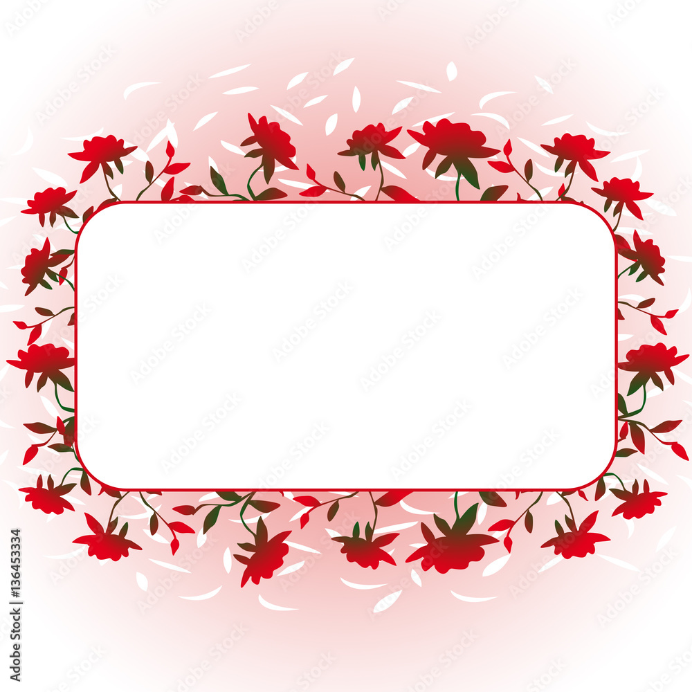 Frame border design with roses Stock Illustration | Adobe Stock