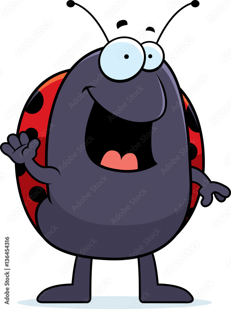 Cartoon Ladybug Waving Stock Vector | Adobe Stock