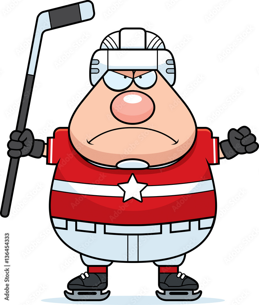 Angry Cartoon Hockey Player Stock Vector | Adobe Stock