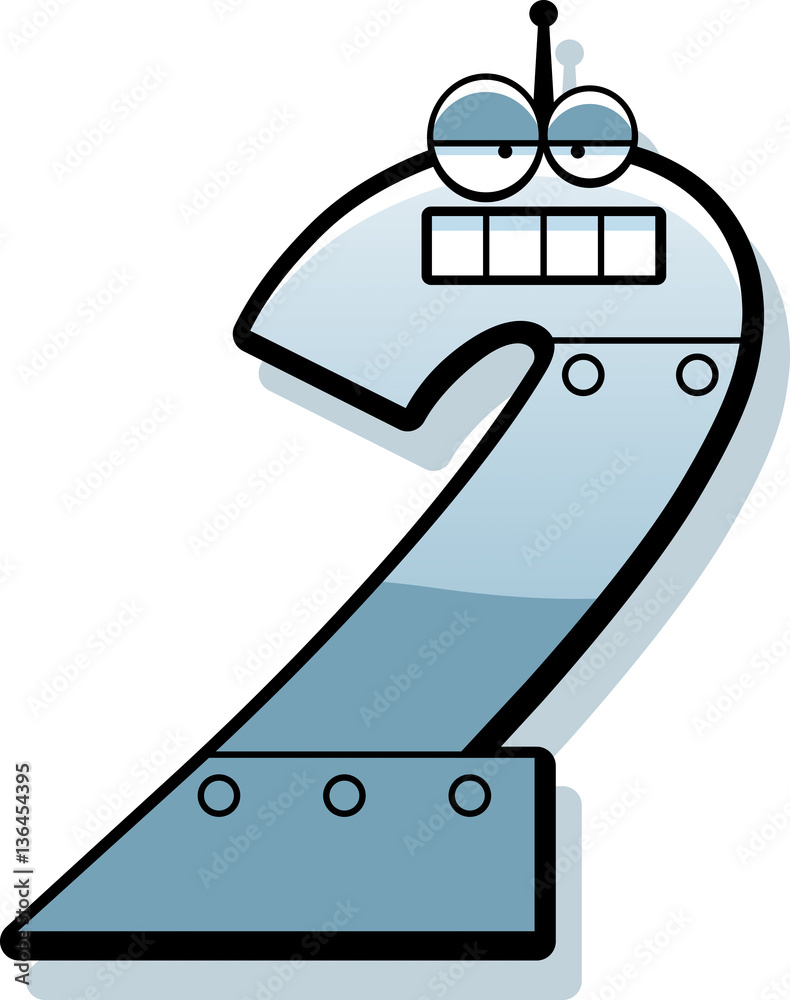 Number Two Robot Stock Vector | Adobe Stock