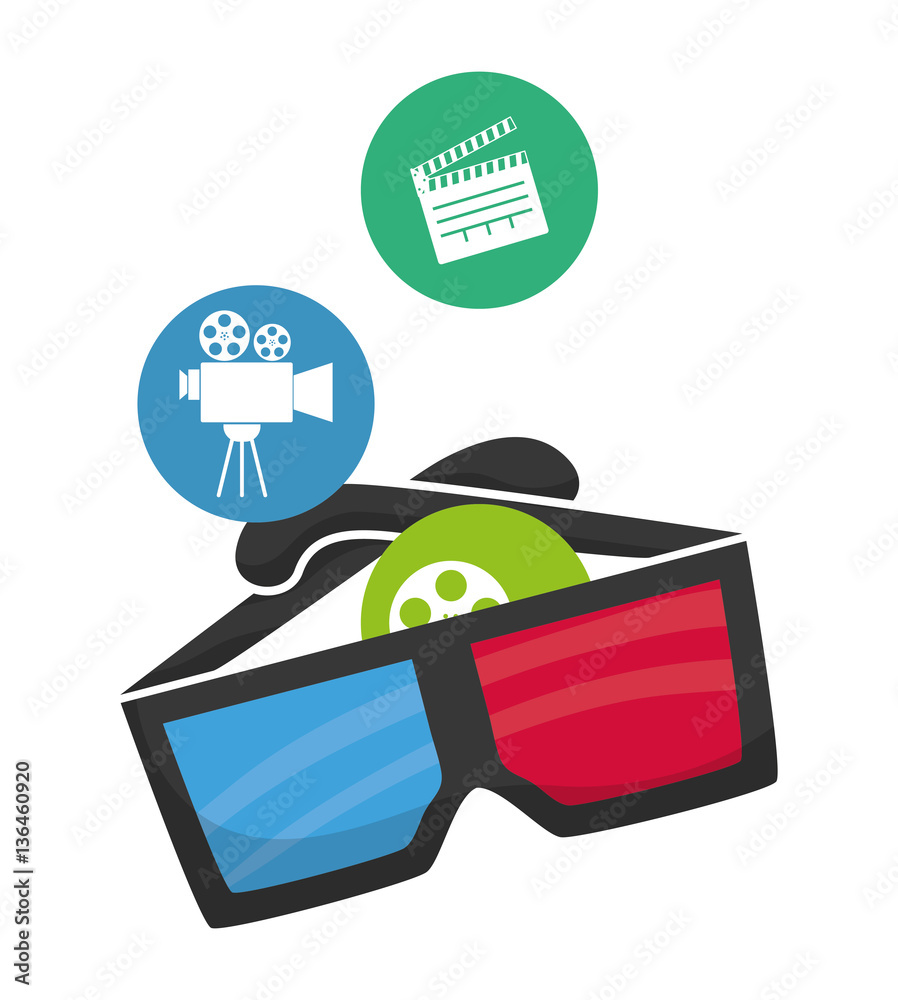 cinema 3d glasses objects icons vector illustration eps 10 Stock Vector ...