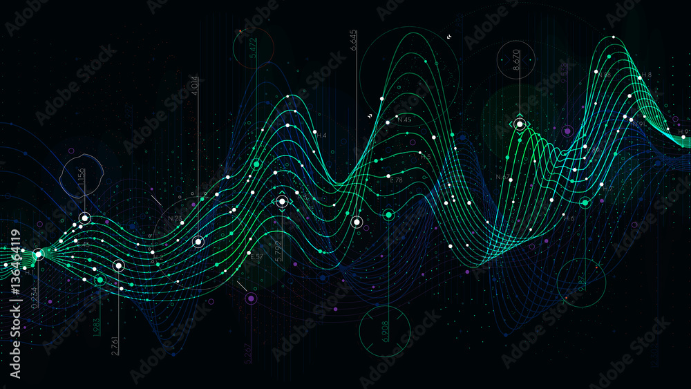 Schedule statistics data, analytical indicator sci-fi background Stock ...