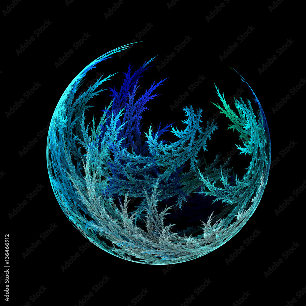 Fractal Sphere - Fractal Art - 3D image Stock Illustration | Adobe Stock