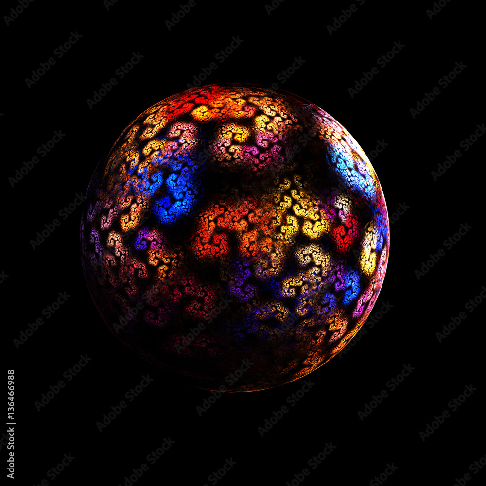Fractal Sphere - Fractal Art - 3D image Stock Illustration | Adobe Stock