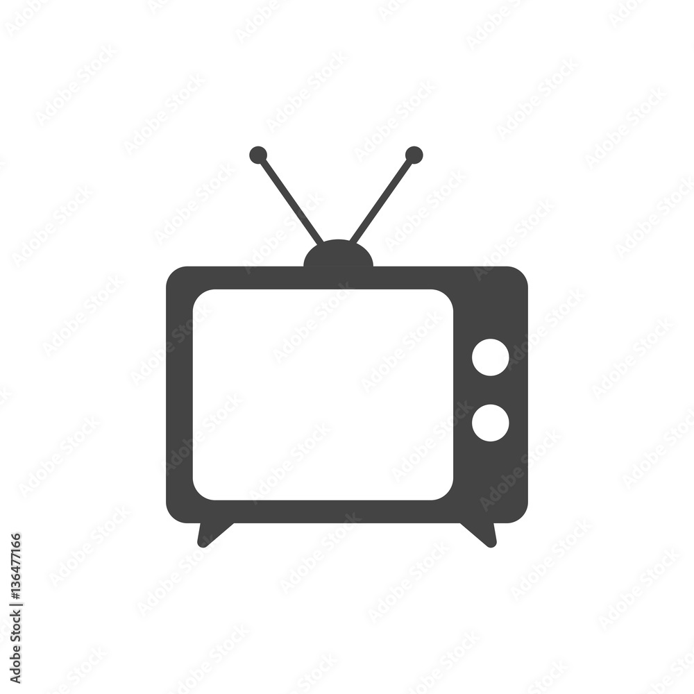 Tv Icon vector illustration in flat style isolated on white background ...