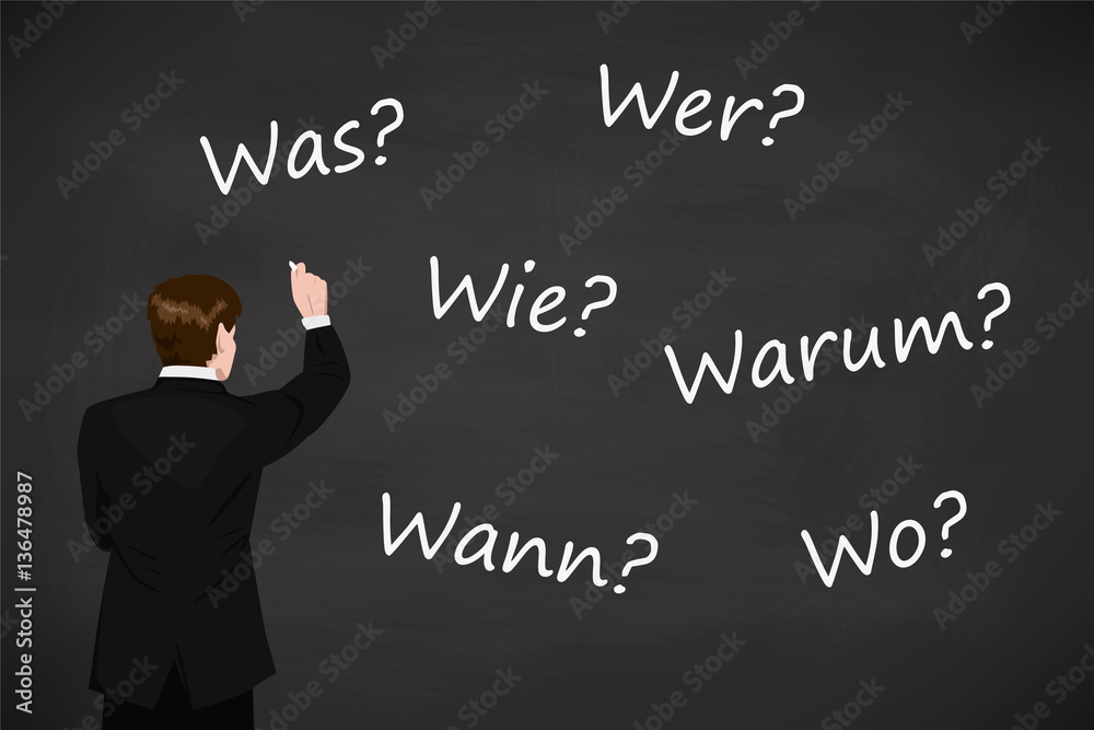 Geschäftsmann - Was - Wer - Wie - Wann - Warum - Wo Stock Vector ...