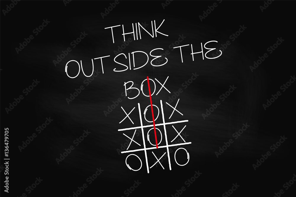 Think outside the box - tic tac toe vector de Stock | Adobe Stock