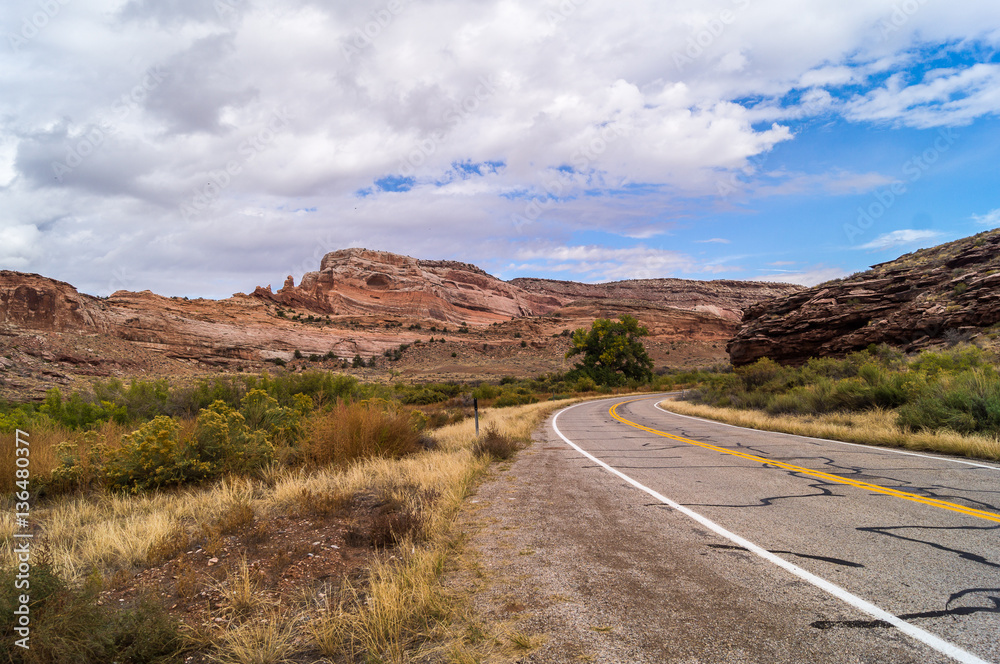 The Upper Colorado River Scenic Byway (State Route 128),Utah,USA Stock ...