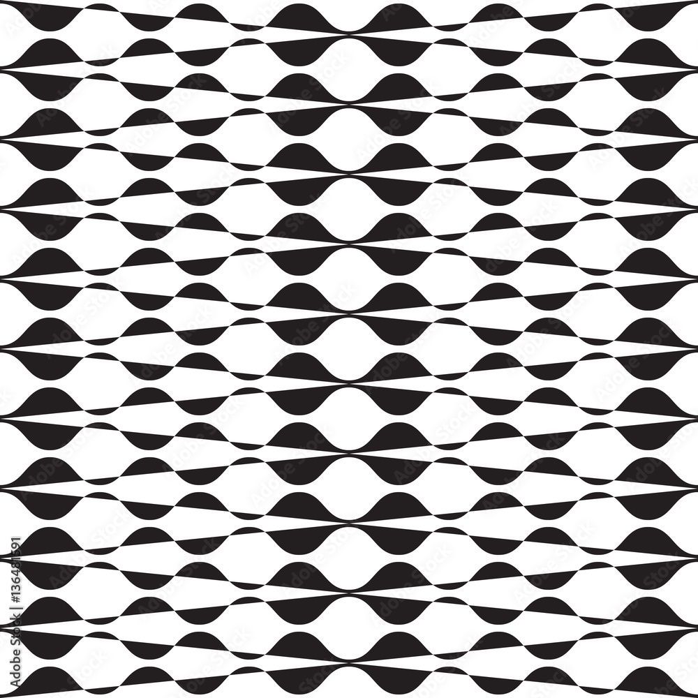 Seamless abstract vector black and white wavy pattern Stock Vector ...