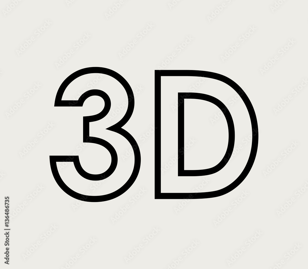 3D word icon Stock Vector | Adobe Stock