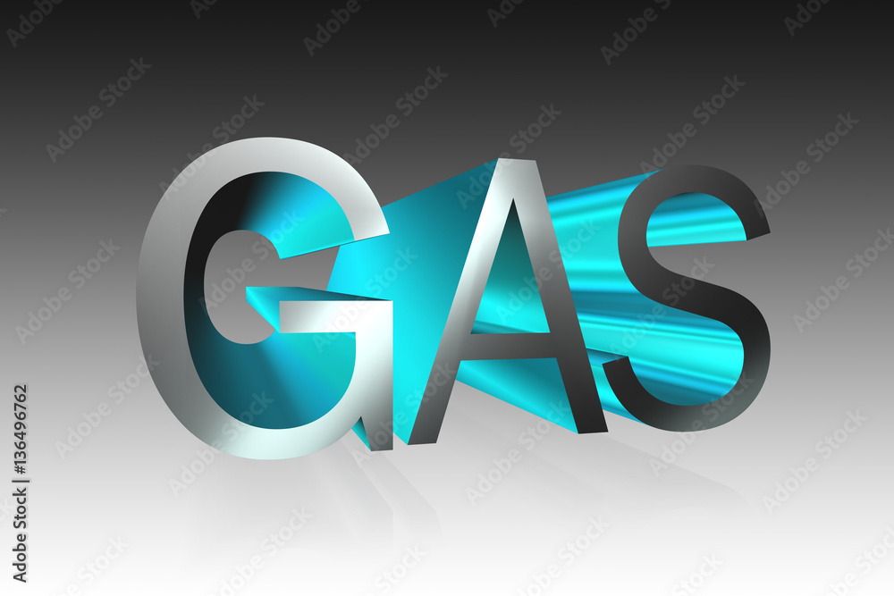 GAS lettering - 3D illustration Stock Illustration | Adobe Stock