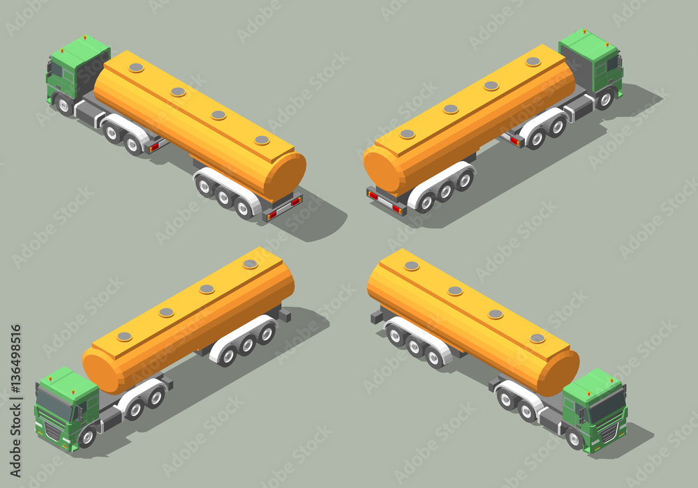 Tanker Truck isometric icon vector graphic illustration design ...