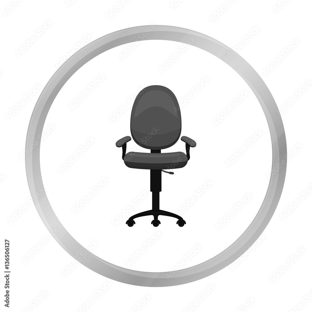 Office chair icon in monochrome style isolated on white background ...