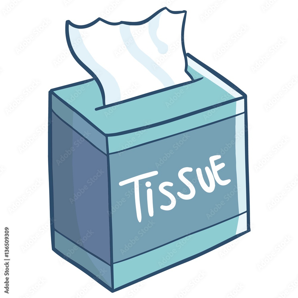 Blue green box of tissue cartoon - vector. Stock Vector | Adobe Stock