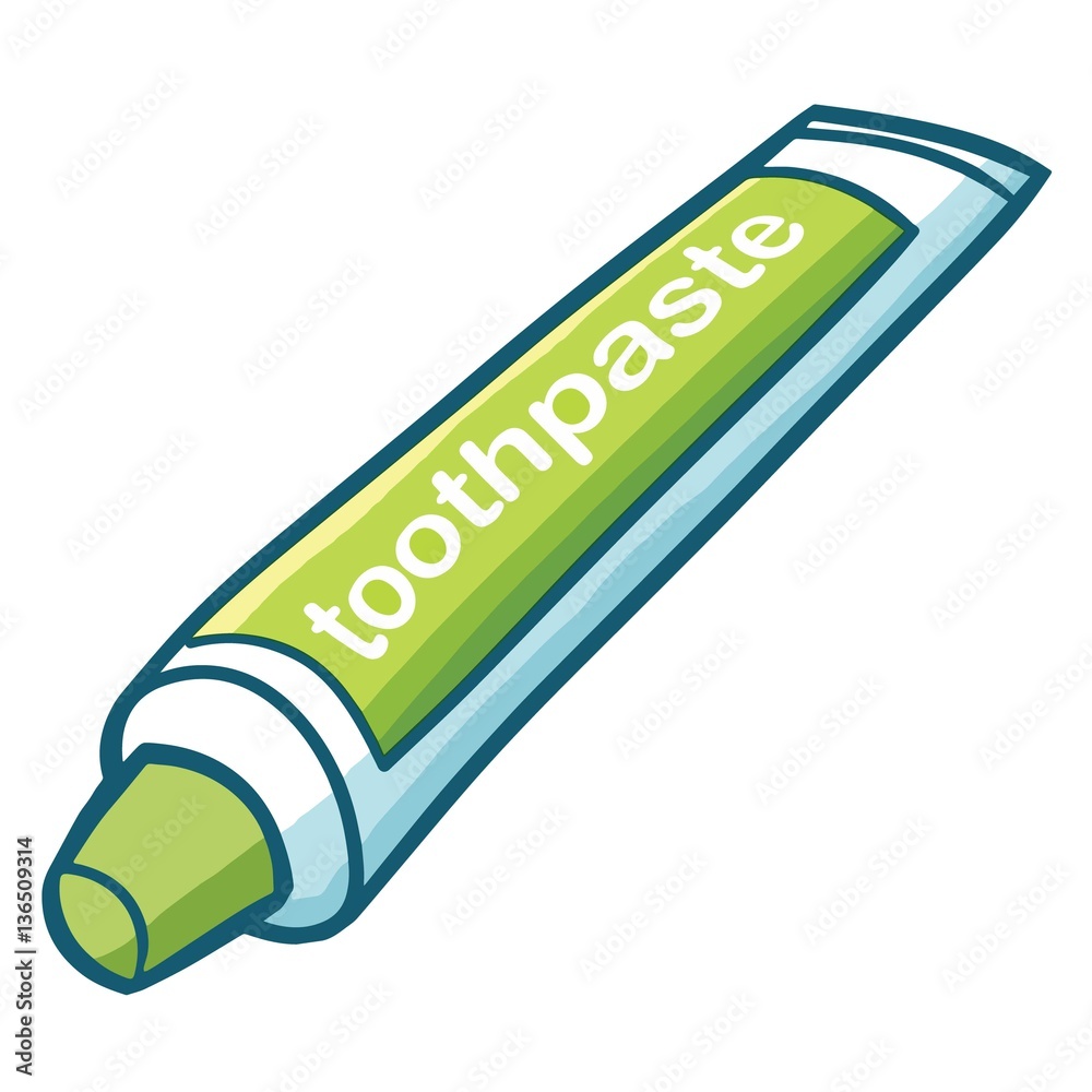 Funny cartoon green toothpaste - vector. Stock Vector | Adobe Stock