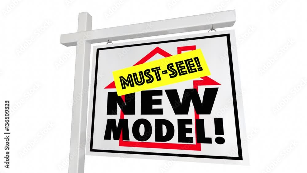 New Model Home Sign Must See House Real Estate 3d Animation Stock Video ...