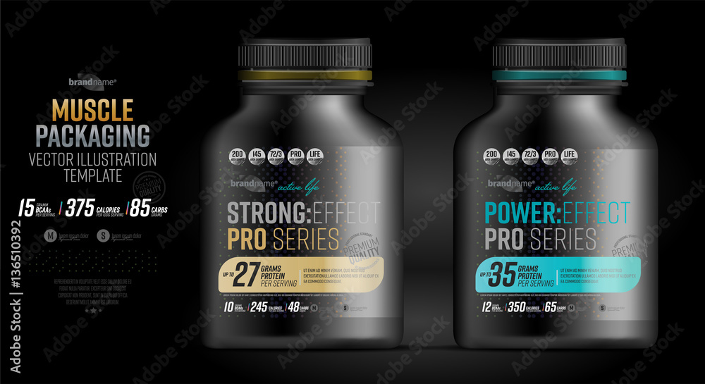 Protein powder tub design template. Sports nutrition and bodybuilding ...