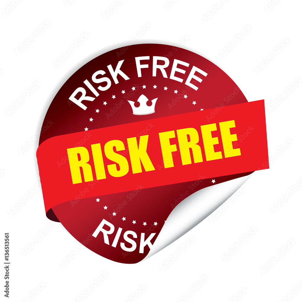 Risk free red Round Stickers. Stock Illustration | Adobe Stock