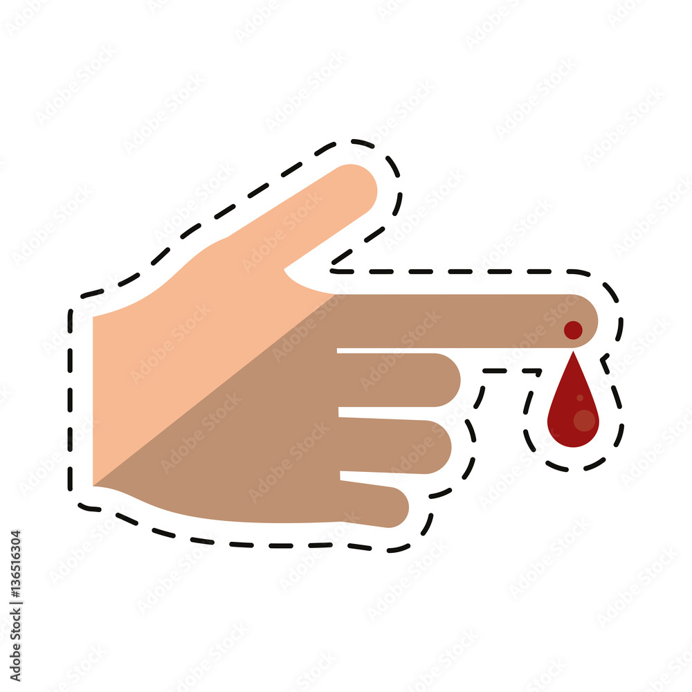 cartoon hand blood drop symbol vector illustration eps 10 Stock Vector ...
