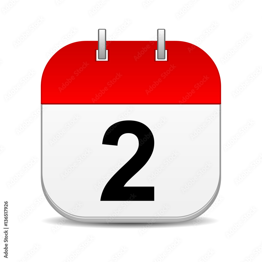 2 on blank calendar icon Stock Illustration | Adobe Stock