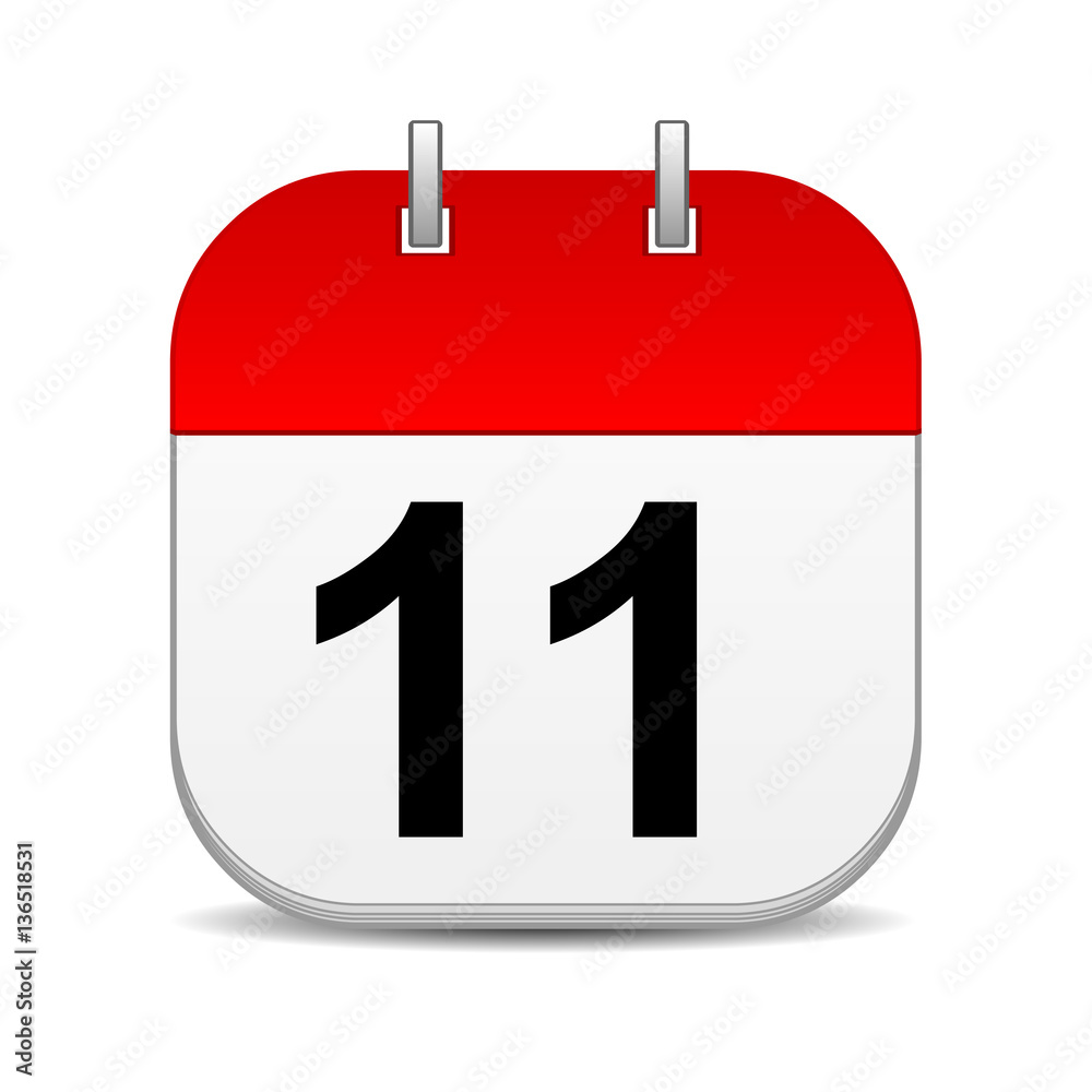 11 on blank calendar icon Stock Illustration | Adobe Stock