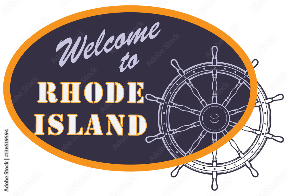Oval sign Welcome to Rhode Island vector de Stock | Adobe Stock