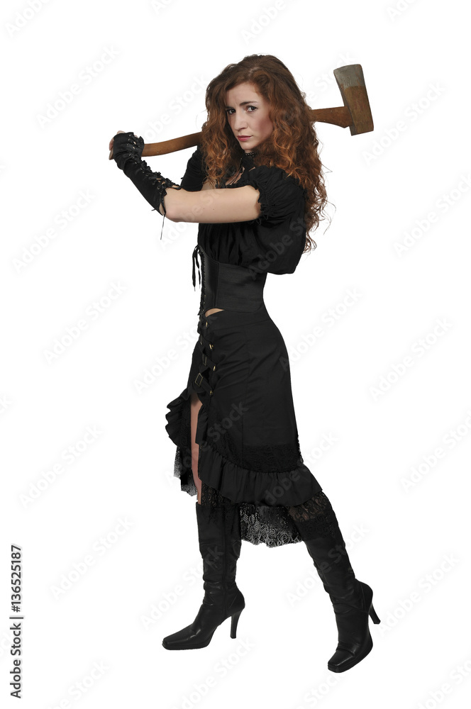 Woman with an axe Stock Photo | Adobe Stock