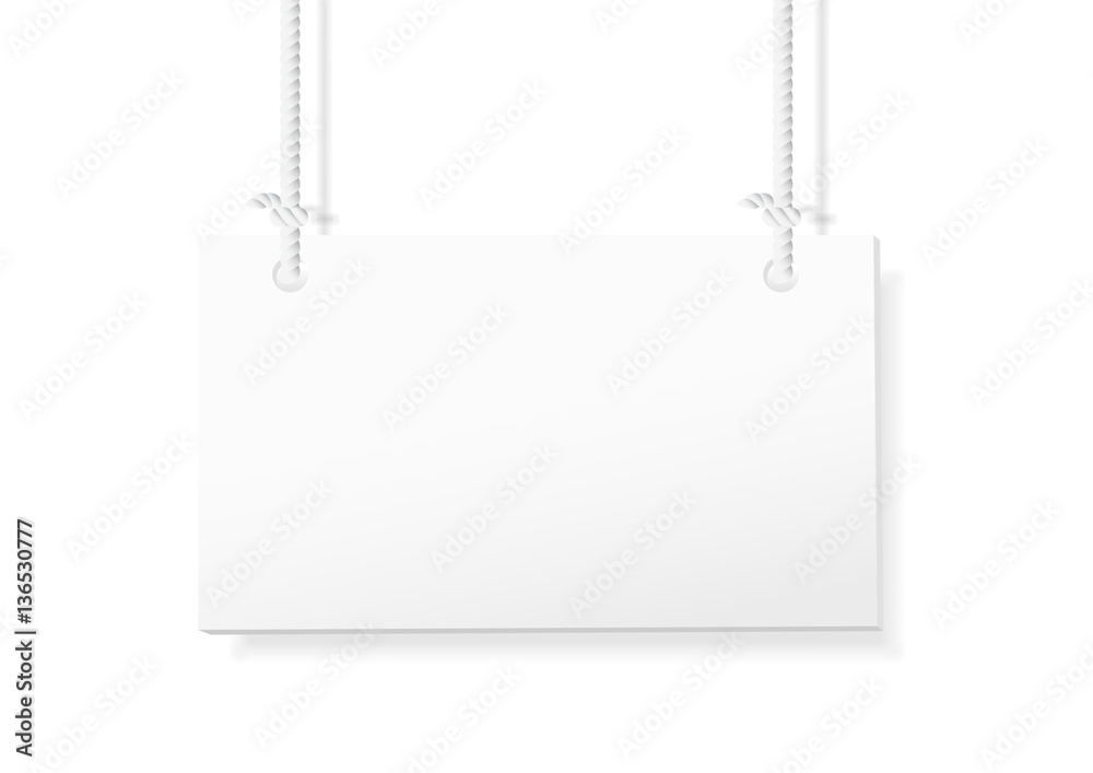 Blank hanging sign on white background. vector Stock Vector | Adobe Stock