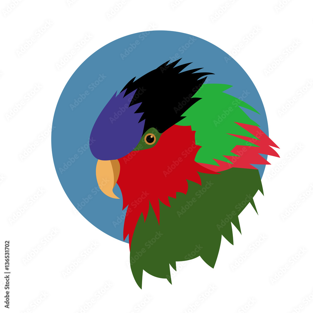 parrot vector illustration Flat style head Stock Vector | Adobe Stock