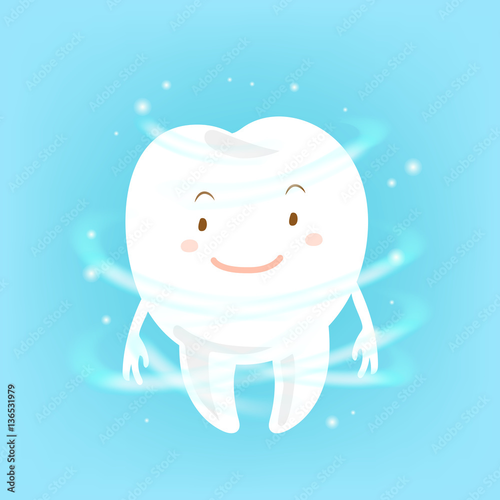 cartoon tooth with health concept Stock Vector | Adobe Stock