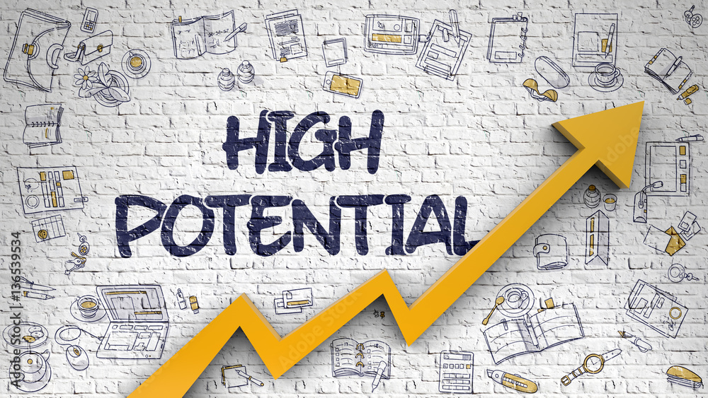 High Potential Drawn on White Wall. ilustración de Stock | Adobe Stock