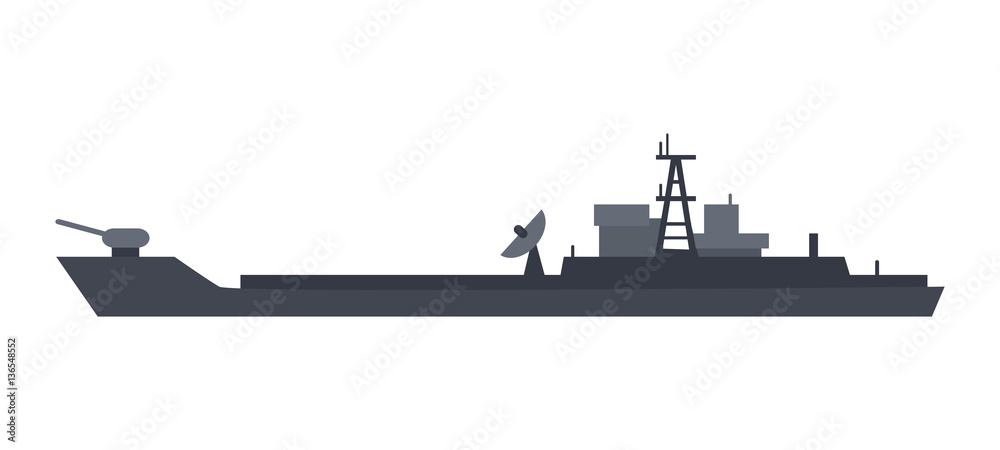 Coast Guard Cutter Flat Design Vector Illustration Stock Vector | Adobe ...