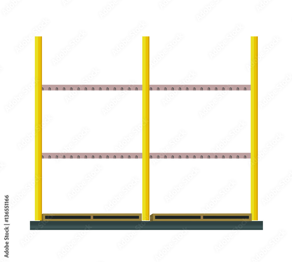 Industrial Warehouse Rack Vector in Flat Design Stock Vector | Adobe Stock