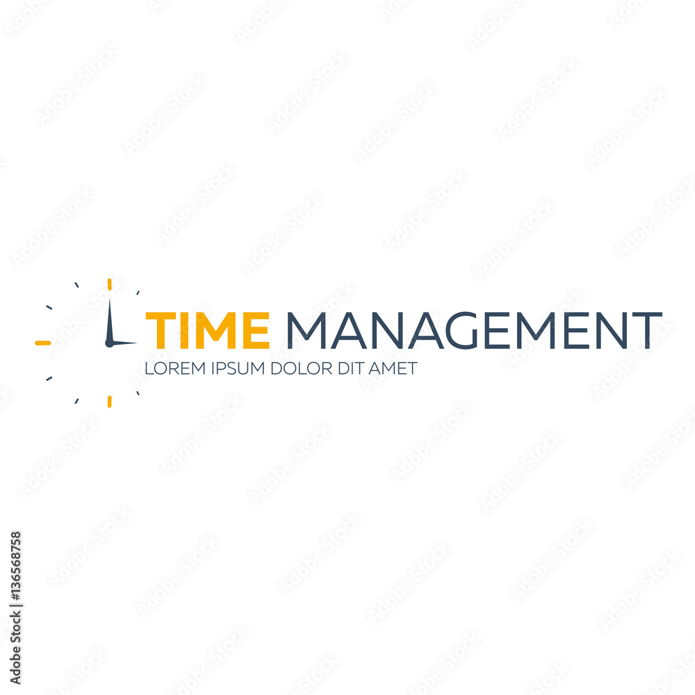 Time management. Time logo. Vector flat illustration. Stock Vector ...