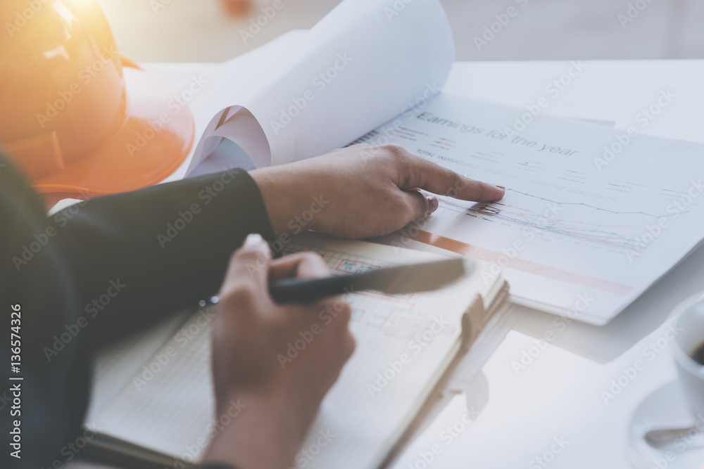 business home office desk background,hand holding pencil and writing ...