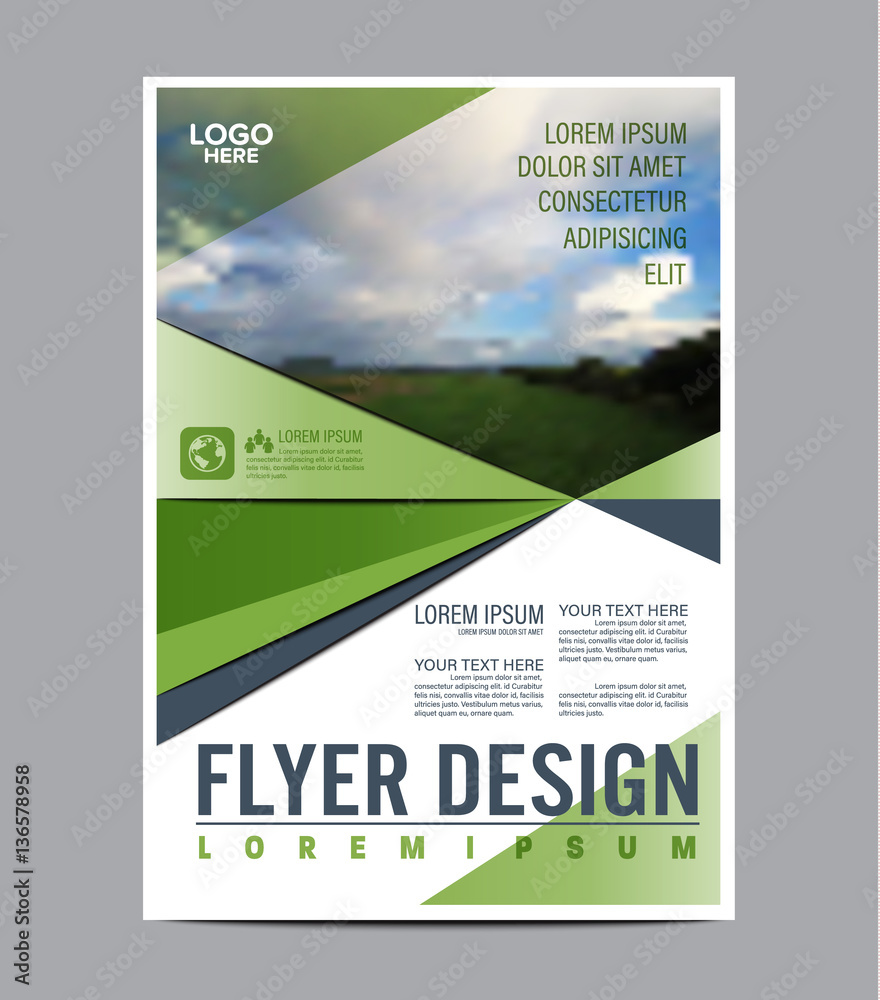 Greenery Brochure Layout design template. Annual Report Flyer Leaflet ...