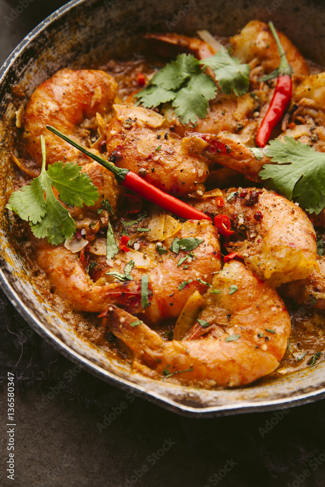 Indian Spiced Prawns Stock Photo | Adobe Stock