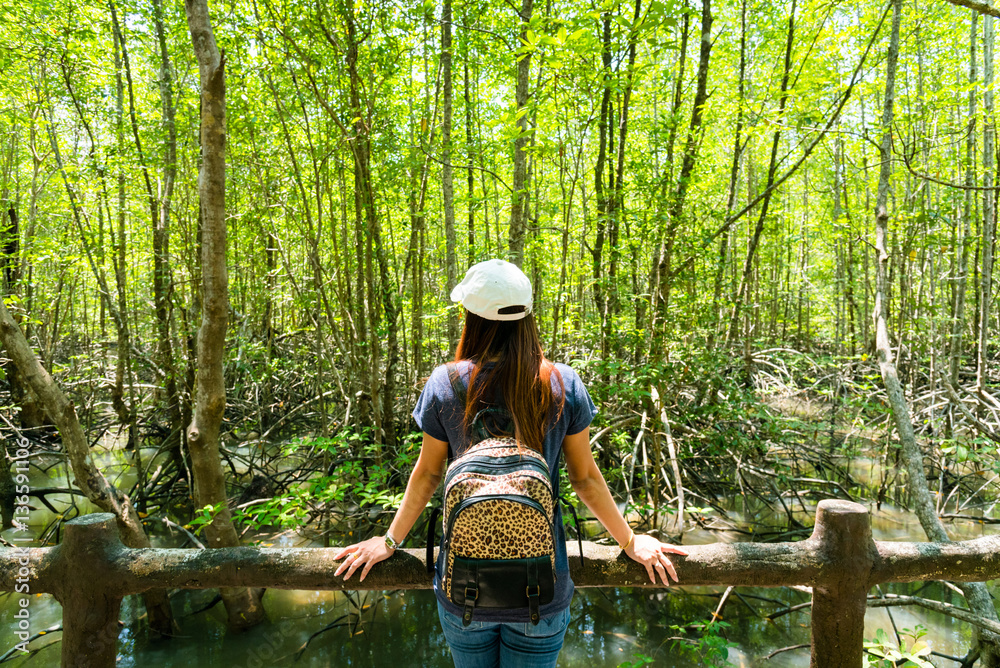 Poster Woman field trips on Nature Trail at Ranong biosphere reserve ...
