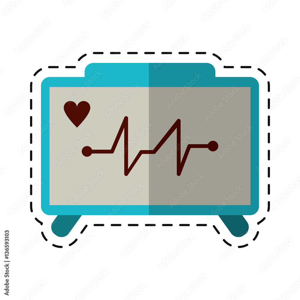 cartoon ecg heart machine medical device vector illustration eps 10 ...