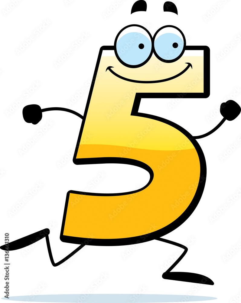 Cartoon Five Running Stock Vector | Adobe Stock