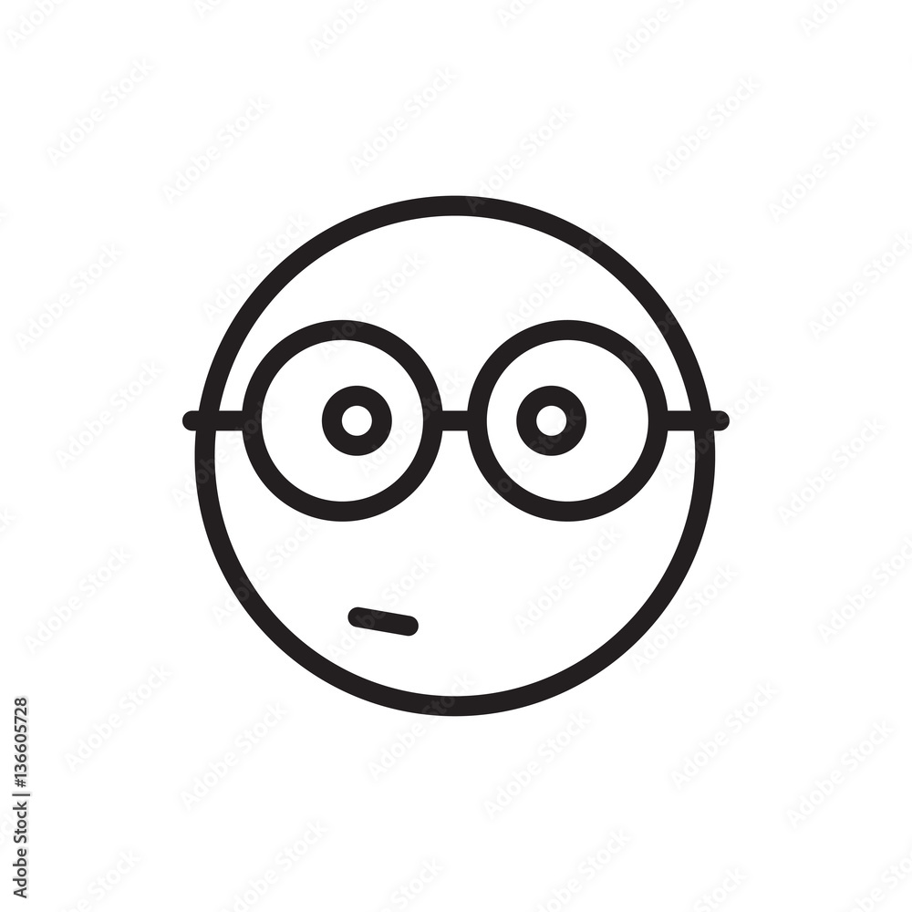 nerd emoji icon illustration Stock Vector | Adobe Stock