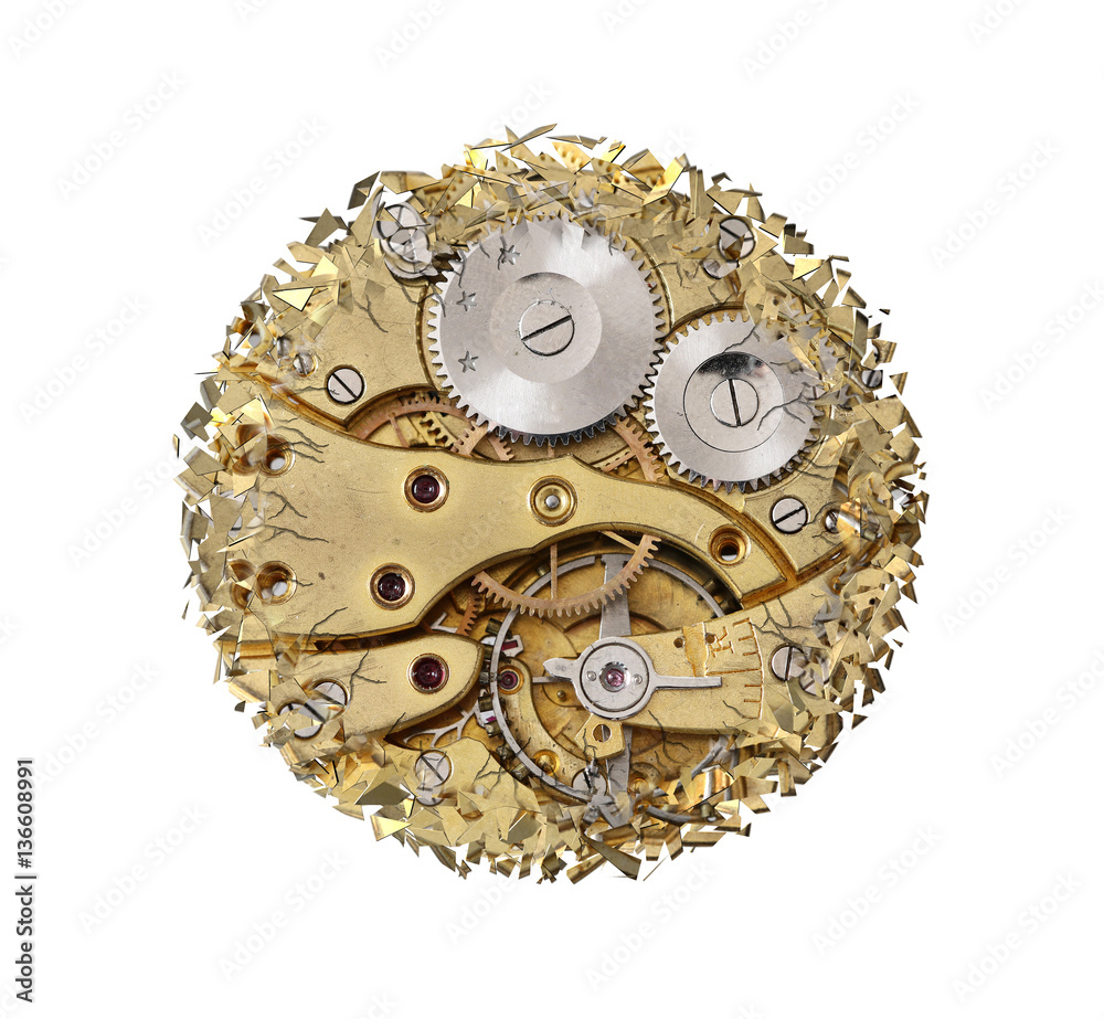Breaking apart clockwork mechanism Stock Photo | Adobe Stock