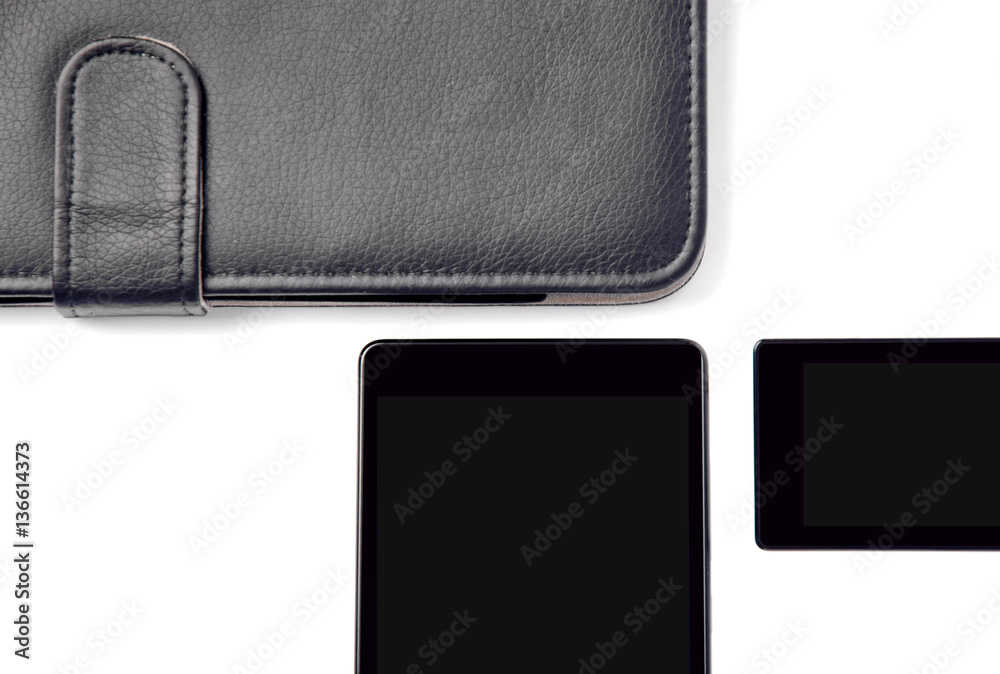 mobile phone gadgets on a white background Stock Photo | Adobe Stock