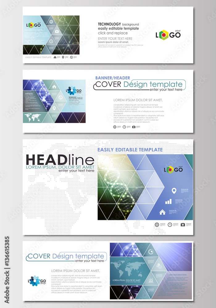 Social media and email headers set, modern banners. Business templates ...
