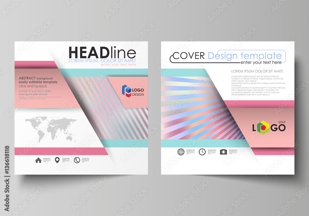 Business templates for square brochure, magazine, flyer, booklet or ...