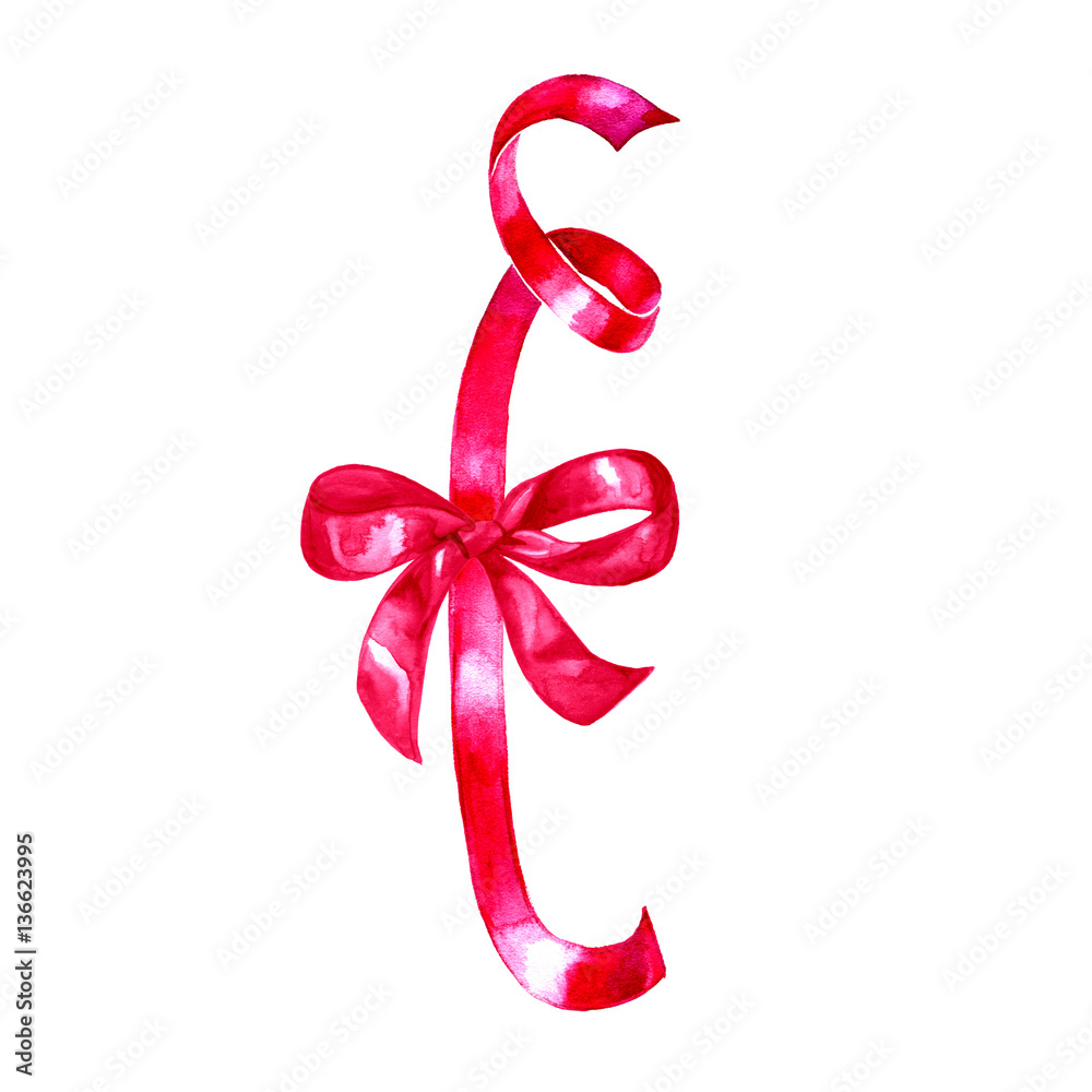 Watercolor colorful red pink isolated decorative bows of ribbon Stock ... Watercolor colorful red pink isolated decorative bows of ribbon Stock ...