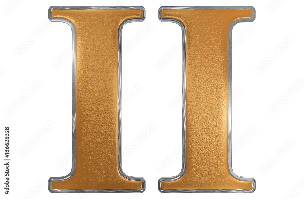 Roman numeral II, duo, 2, two, isolated on white background, 3d Stock ...