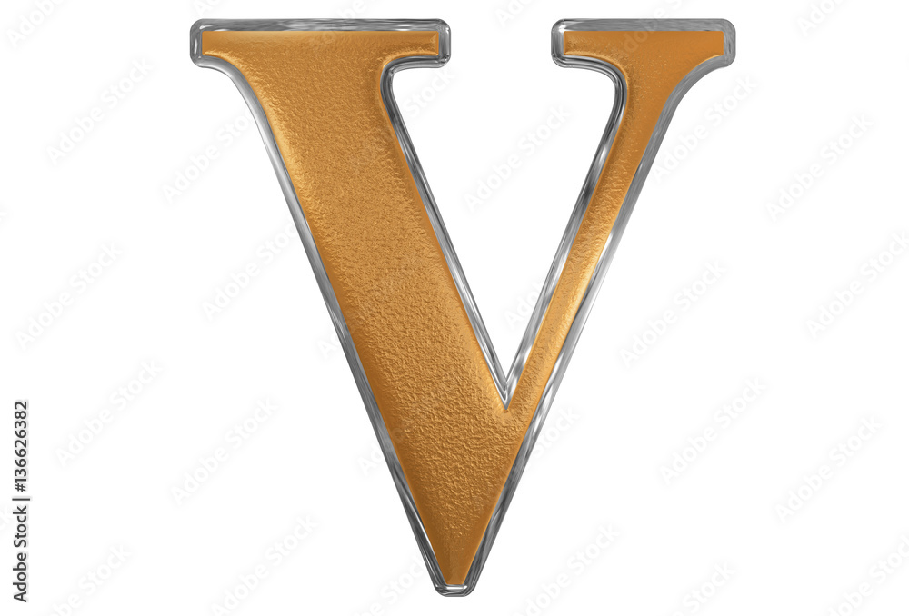 Roman numeral V, quinque, 5, five, isolated on white background, Stock ...