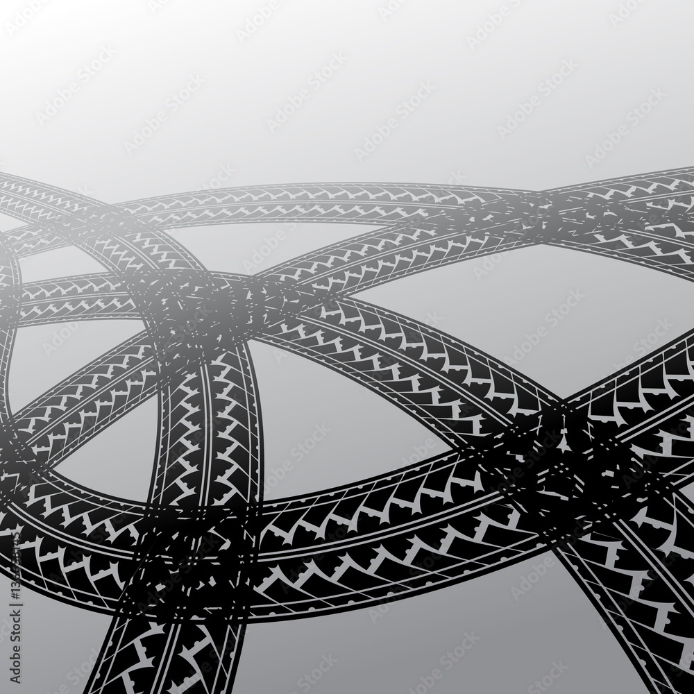 Tire tracks background Stock Vector | Adobe Stock